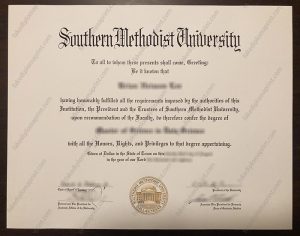 How to create a fake Southern Methodist University diploma certificate?